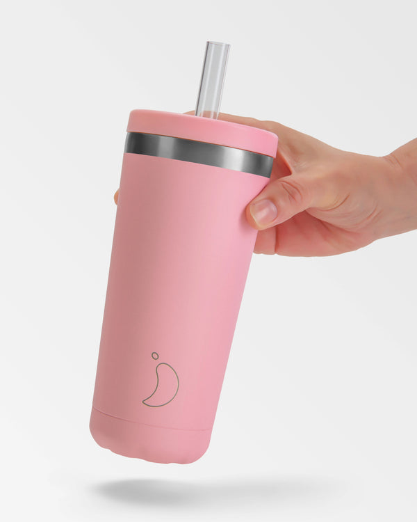 Pink Straw Coffee Cup | Pink Reusable Straw Coffee Cups – Chilly's
